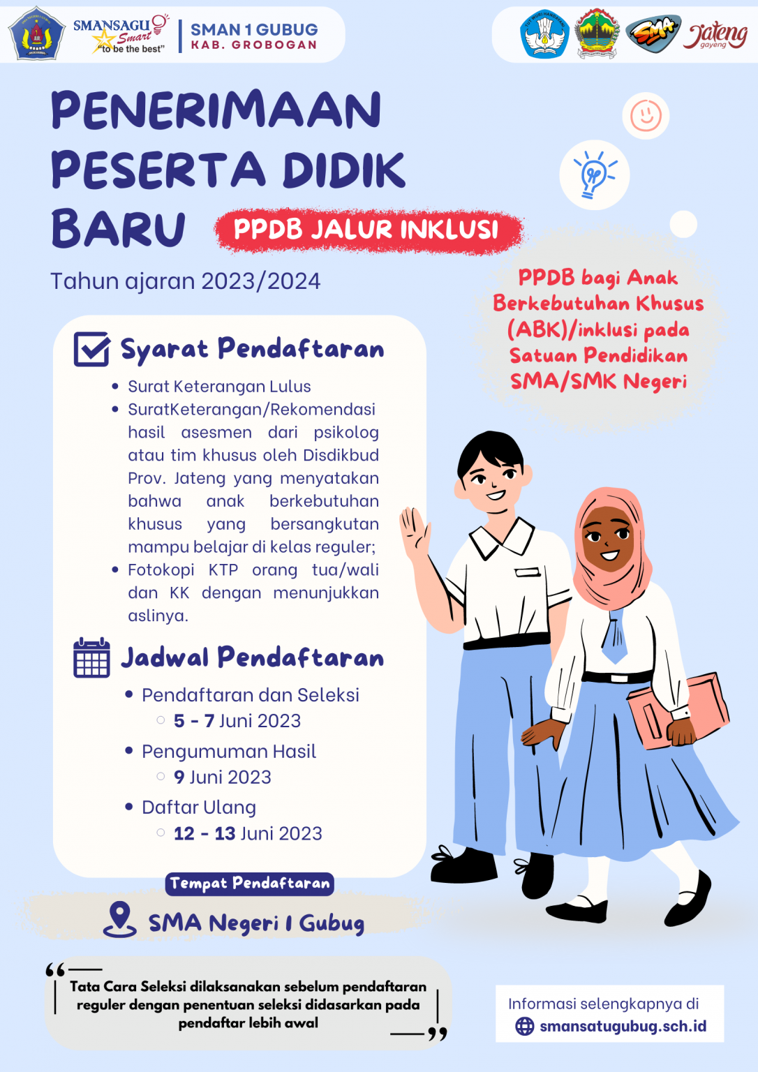 PPDB Inklusi Tahun Ajaran 2023/2024 – SMA Negeri 1 Gubug